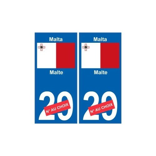 Malte Malta sticker numéro département au choix autocollant plaque ...