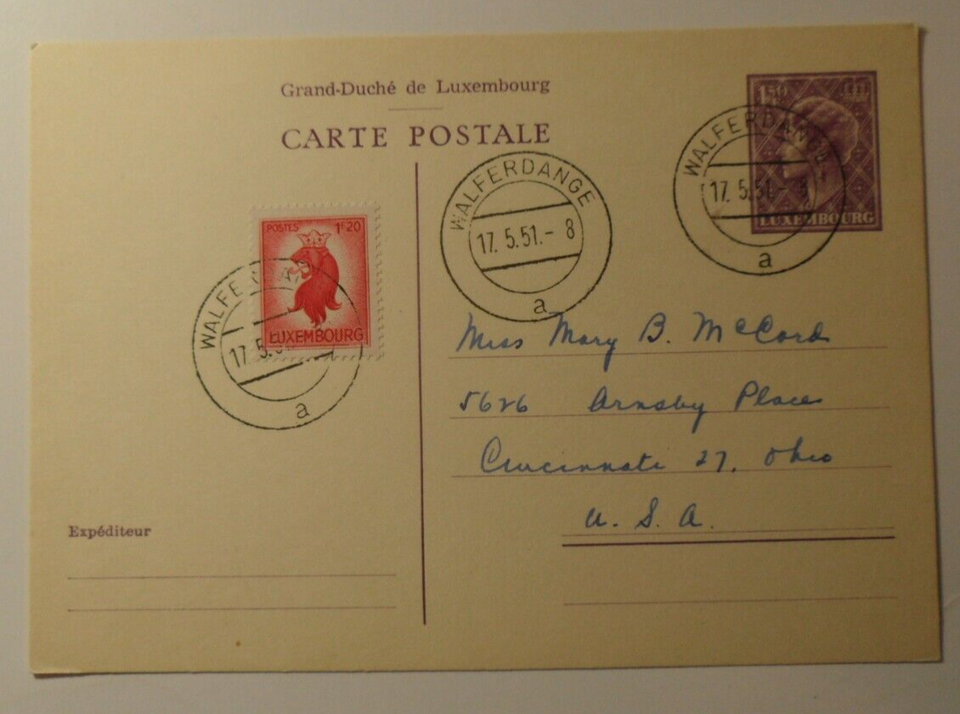 STAMPMART : LUXEMBOURG 1951 8 DIFF POSTMARK CARTE POSTALE POSTCARD | eBay