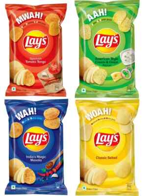 Pack of 4 Lays Crisps Different Flavours Crispy And Tasty Treat | eBay UK