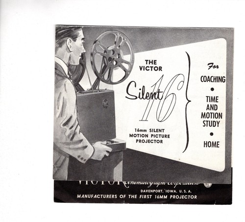 VICTOR ANIMATOGRAPH CORP. “Silent 16" 16mm Silent Motion Picture ...