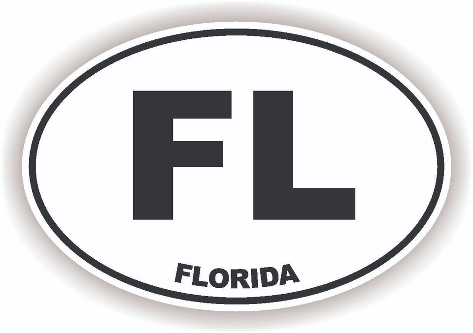 Florida Oval Vinyl Decal Sticker State Car Diesel Truck Home FL Keys ...