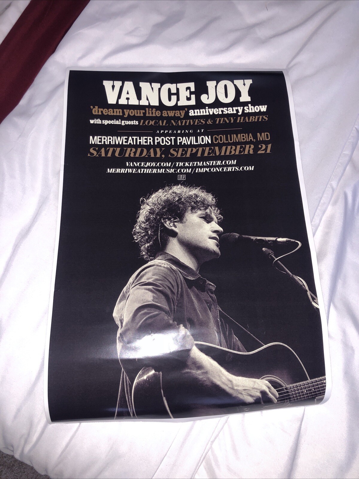 Vance Joy “Dream Your Life Away” Tour Poster Merriweather Post 9/21/24 ...