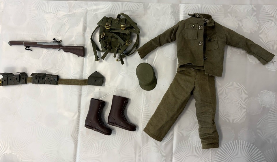 VINTAGE GI JOE HASBRO BLONDE HAIR 1964 Made In USA TM Scar Hat Boots ...