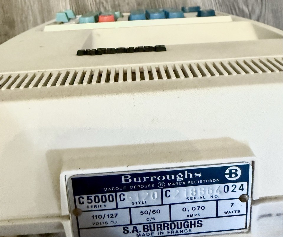 Vintage 1970s Calculator Burroughs C-5120 Desk Adding Machine Tested ...