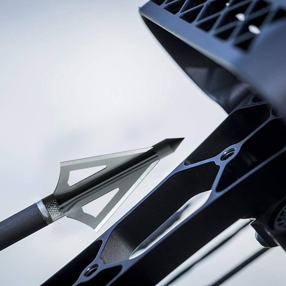 16Pcs Archery Broadheads 3Blade 100Grain Hunting Crossbow Compound Bow ...