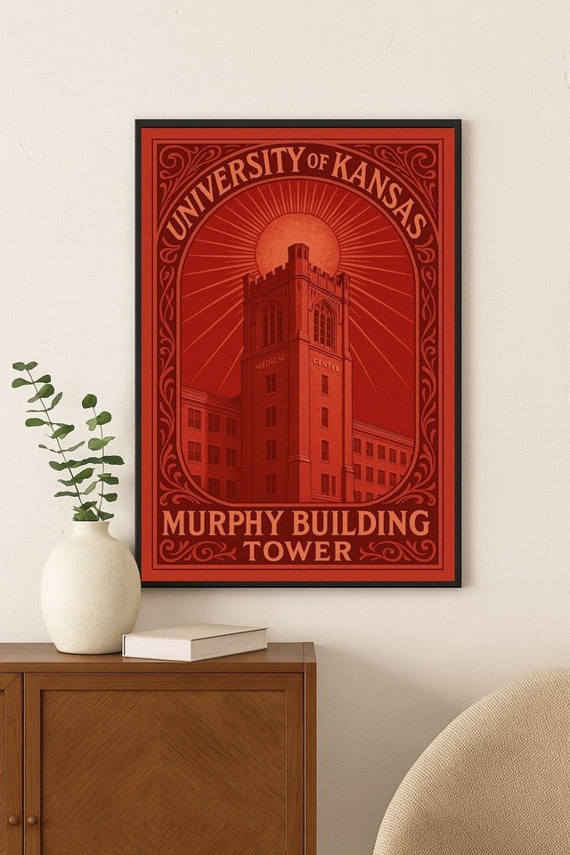 University of Kansas Murphy Building Tower 🏛️ Poster - 24x36” - 200gsm ...