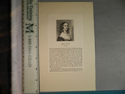 Rare Antique Original VTG Artist Mary Beale Portrait & Bio Engraving ...