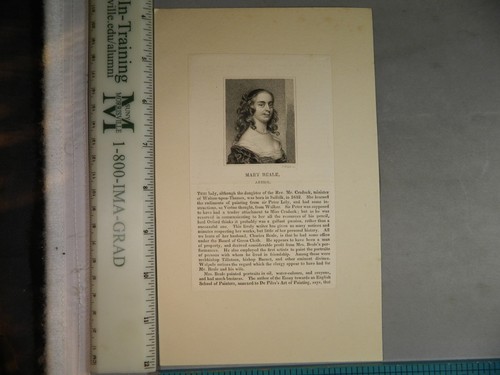 Rare Antique Original VTG Artist Mary Beale Portrait & Bio Engraving ...