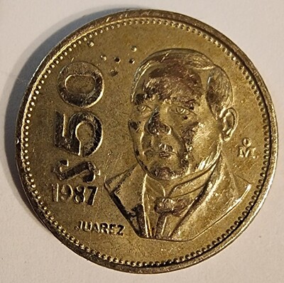 1987 Mexico 50 Pesos Coin Benito Juarez With Doubling Error | eBay