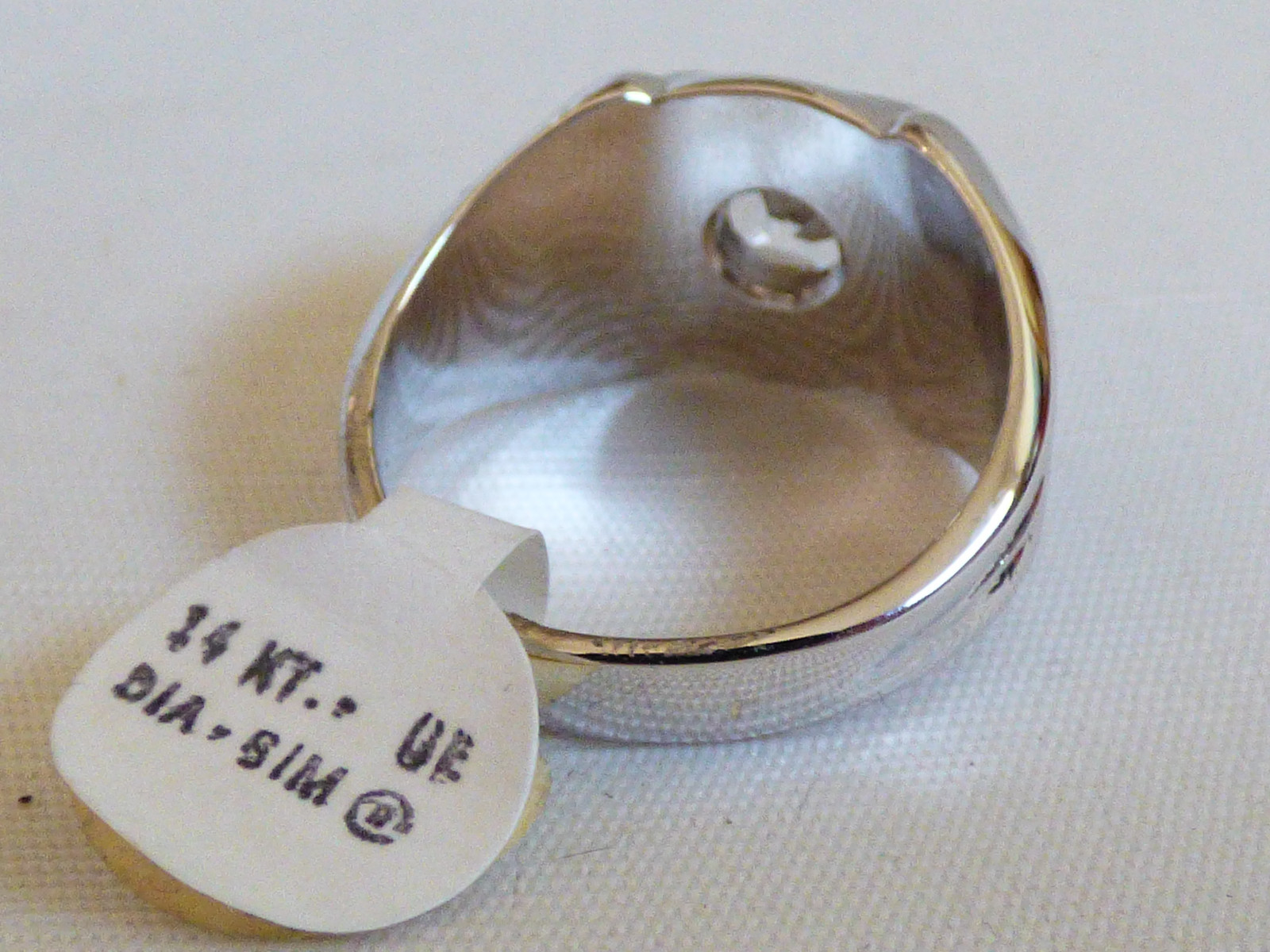 VTG NW 14k White Gold Electroplate Uncaclad Synthetic Diamond Sapphire ...