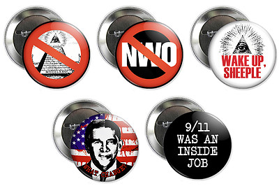 ANTI-ILLUMINATI BUTTONS nwo new world order conspiracy theory sheeple ...