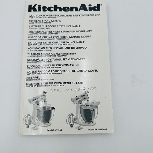 Kitchen Aid Tilt Stand Mixer Manual Book For Models 5K45SS 5KSM150PS ...
