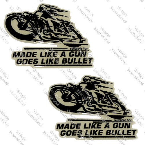 Made Like A Gun Goes like Bullet Sticker Decal Set 73mm x 65mm For ...