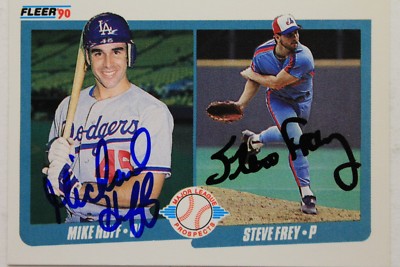Mike Huff Dodgers / Steve Frey Expos 1990 Fleer ROOKIE # 649 Autograph ...