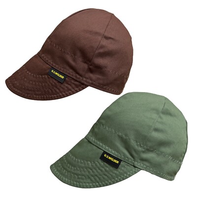 U.S. Welder SOLID BROWN & OLIVE bundle Reversible Welding Caps SET | eBay