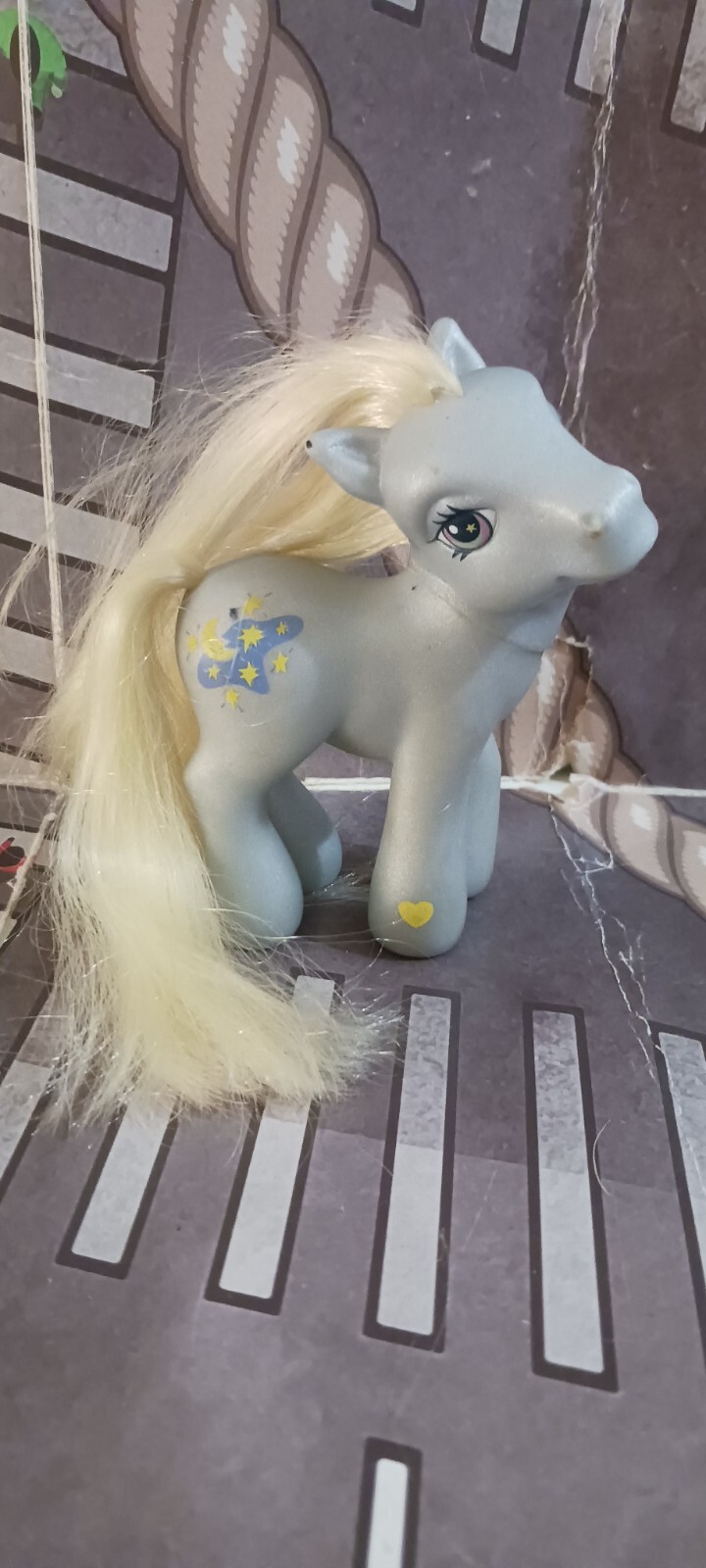 G3 Hasbro MLP My Little Pony blue MOONDANCER Vtg 2002 Moon Stars Figure ...