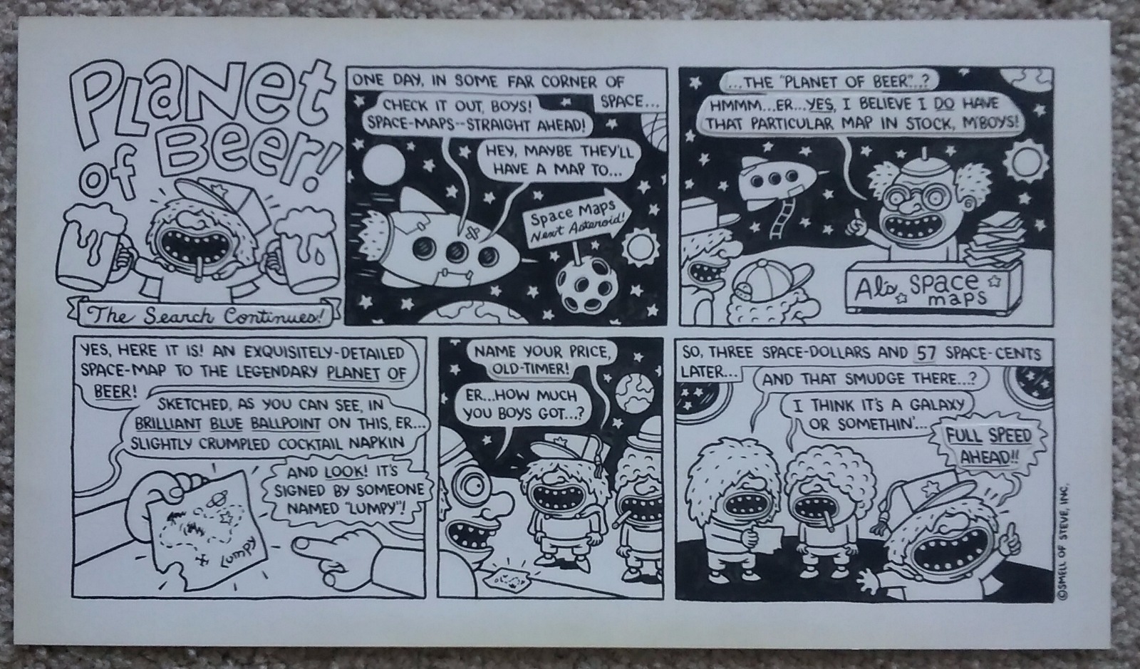 SMELL OF STEVE comic strip art Brian Sendelbach: PLANET OF BEER: AL'S ...