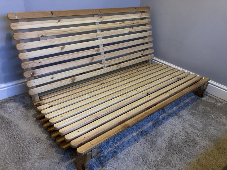 2 Person Double Futon Bed From The Futon Company Bella, Charcoal Grey ...