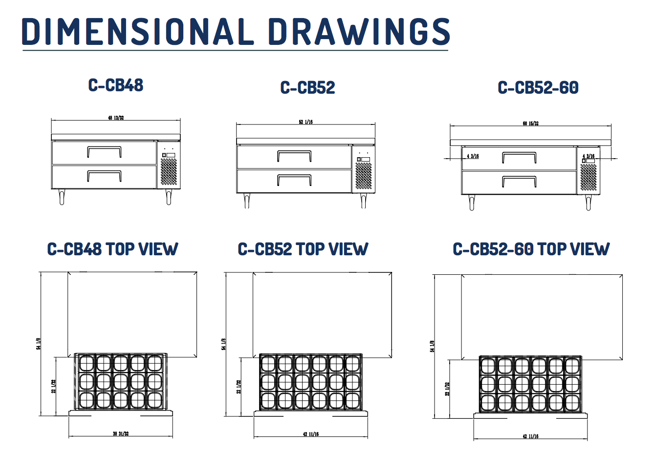 Migali C-CB48-HC 48" Refrigerated Chef Base - 2 Drawers - 15 Pans FREE ...