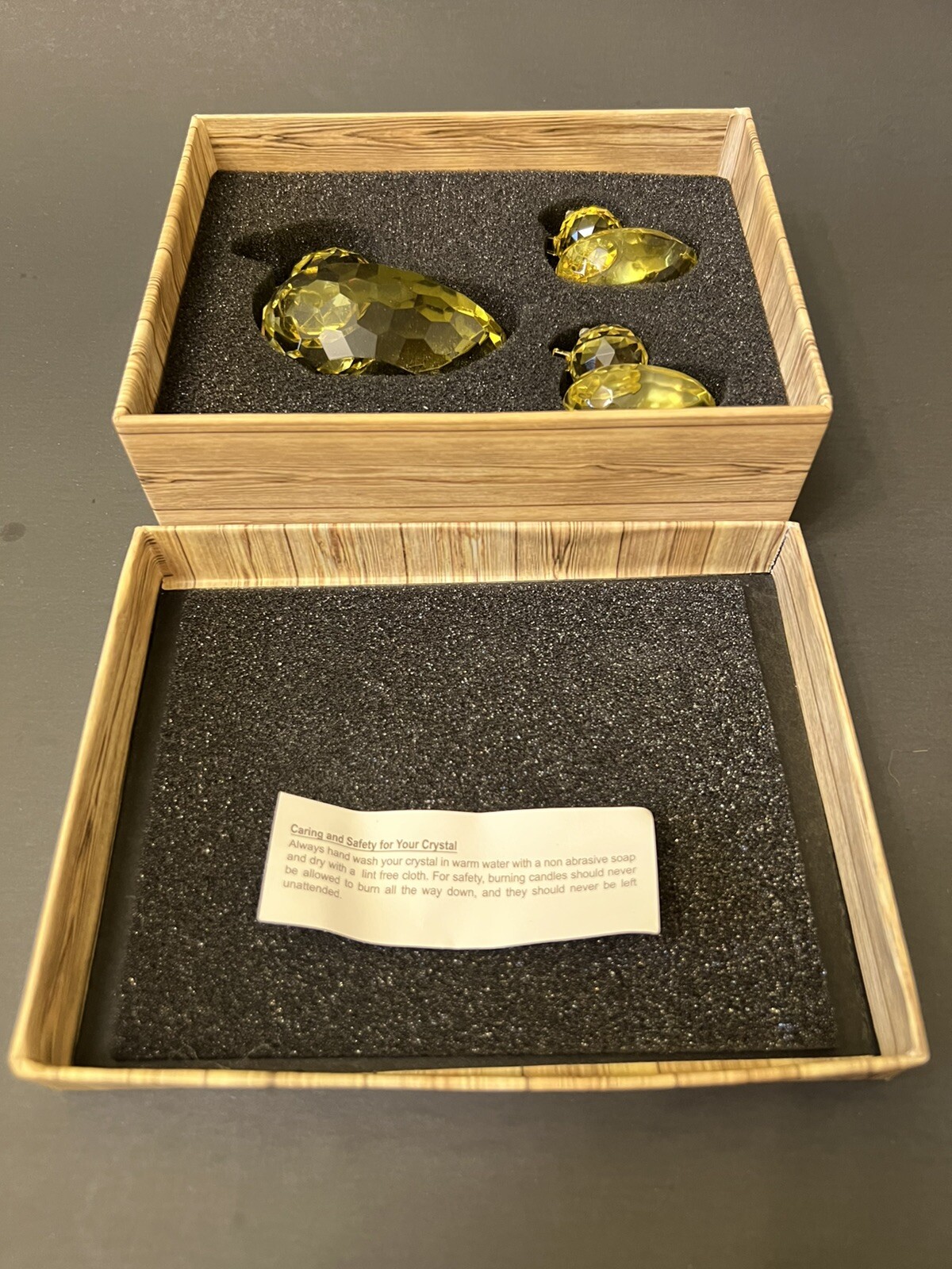 Simon Designs Crystal Ducks Figurine Yellow Paperweight Set of 3 Mom ...