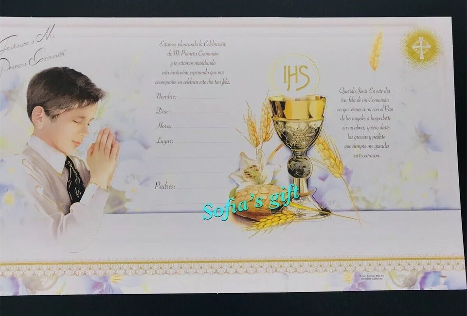 25 Invitaciones de Primera Comunion(Spanish First Communion Invitation ...