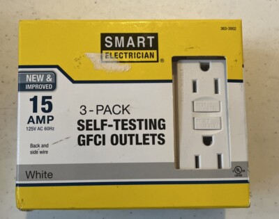 SMART ELECTRICIAN 3-PACK SELF-TESTING GFCI OUTLETS 15 AMP | eBay