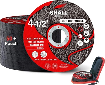 SHALL 50-Pack Cut Off Wheels 4 1/2 x 7/8 Inch,Angle Grinder Fast ...