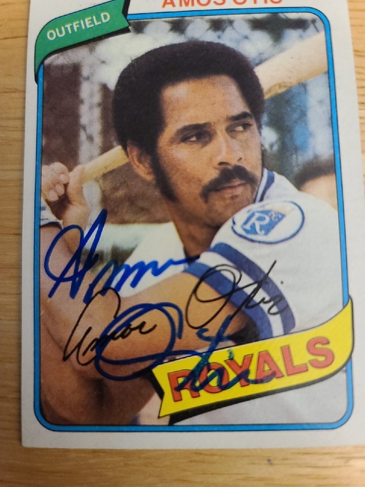 1980 TOPPS #130 AMOS OTIS KANSAS CITY ROYALS BLUE SHARPIE TOUGH ...