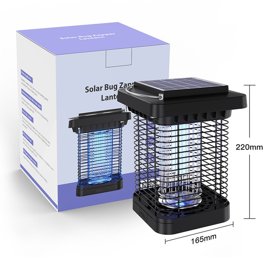 Solar Electric Mosquito Insect Killer LED Light Fly Bug Zapper Pest ...