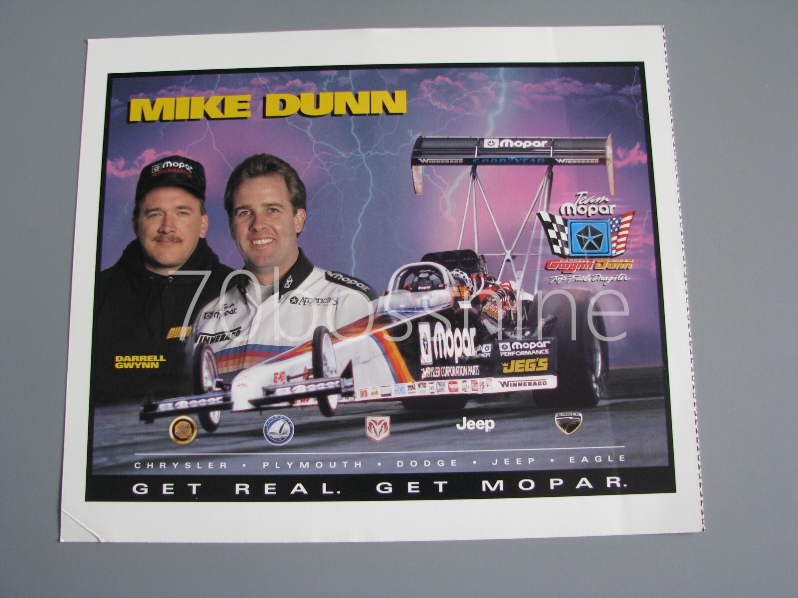 MIKE DUNN 1997 MOPAR TOP FUEL DRAGSTER 8X10 NHRA DRAG RACING HANDOUT 2 ...