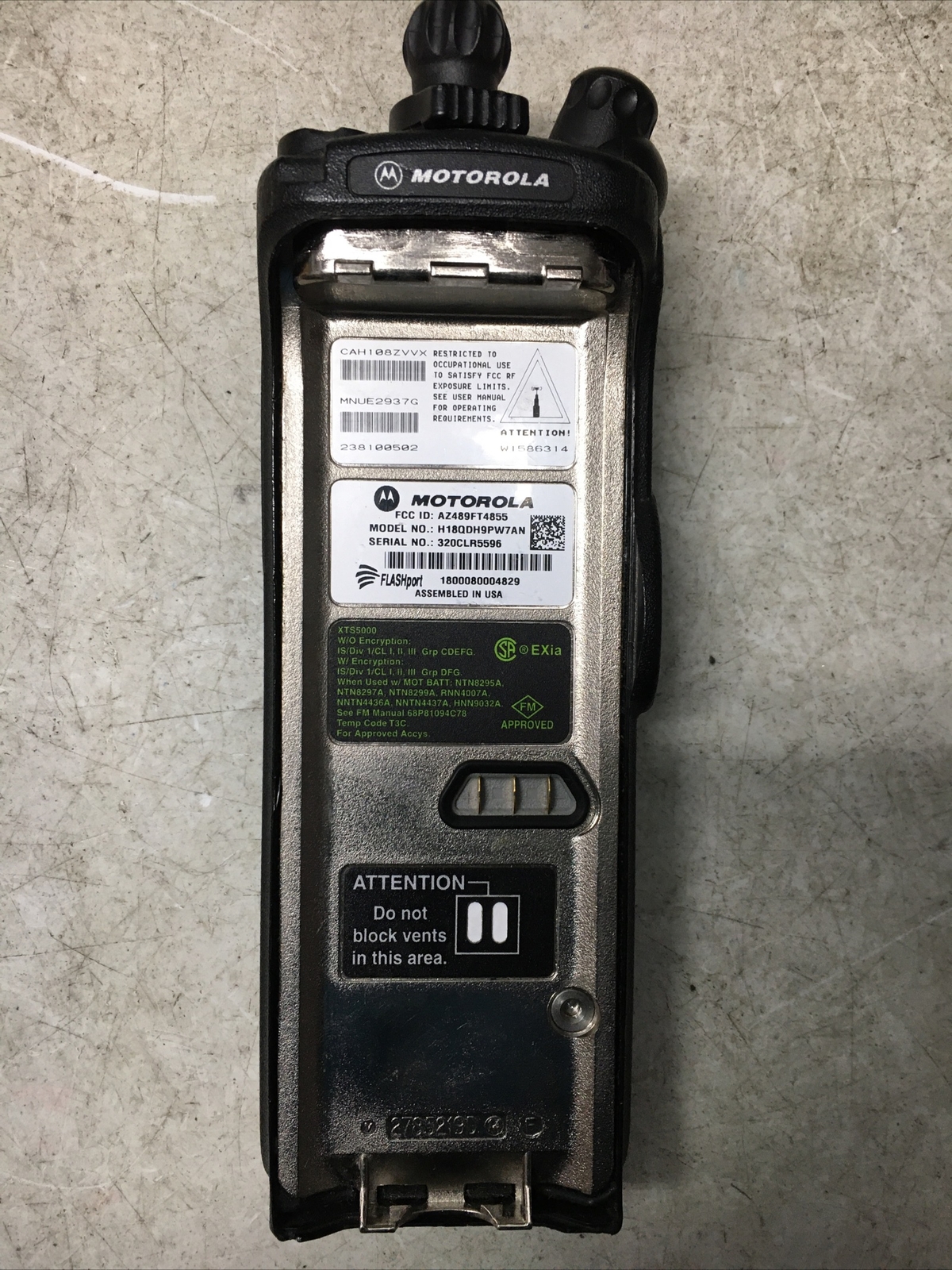 MOTOROLA XTS5000 III UHF R1 380-470mhz P25 DIGITAL RADIO H18QDH9PW7AN ...