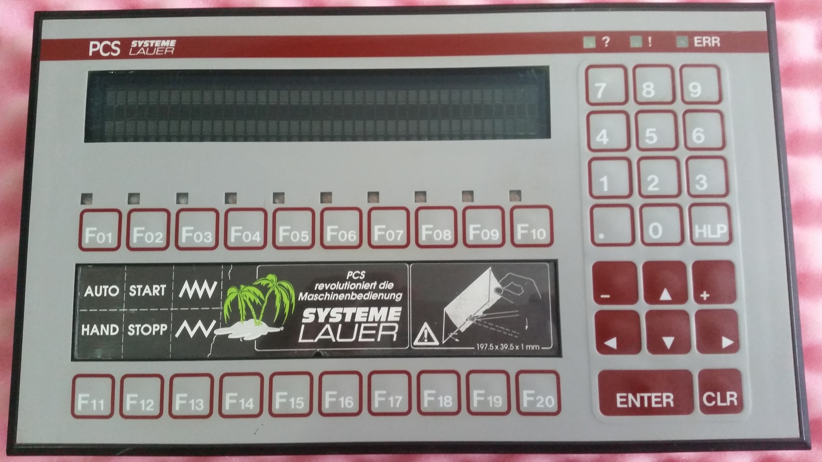 LAUER PCS 600 EUROTERMINAL PCS600 OPERATOR PANEL PG 600.105.2 SYSTEME ...