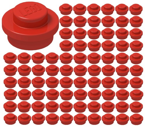 ☀️Lego 1x1 RED Round Plates x100 Dots Stud Part Piece Bulk lot Legos ...