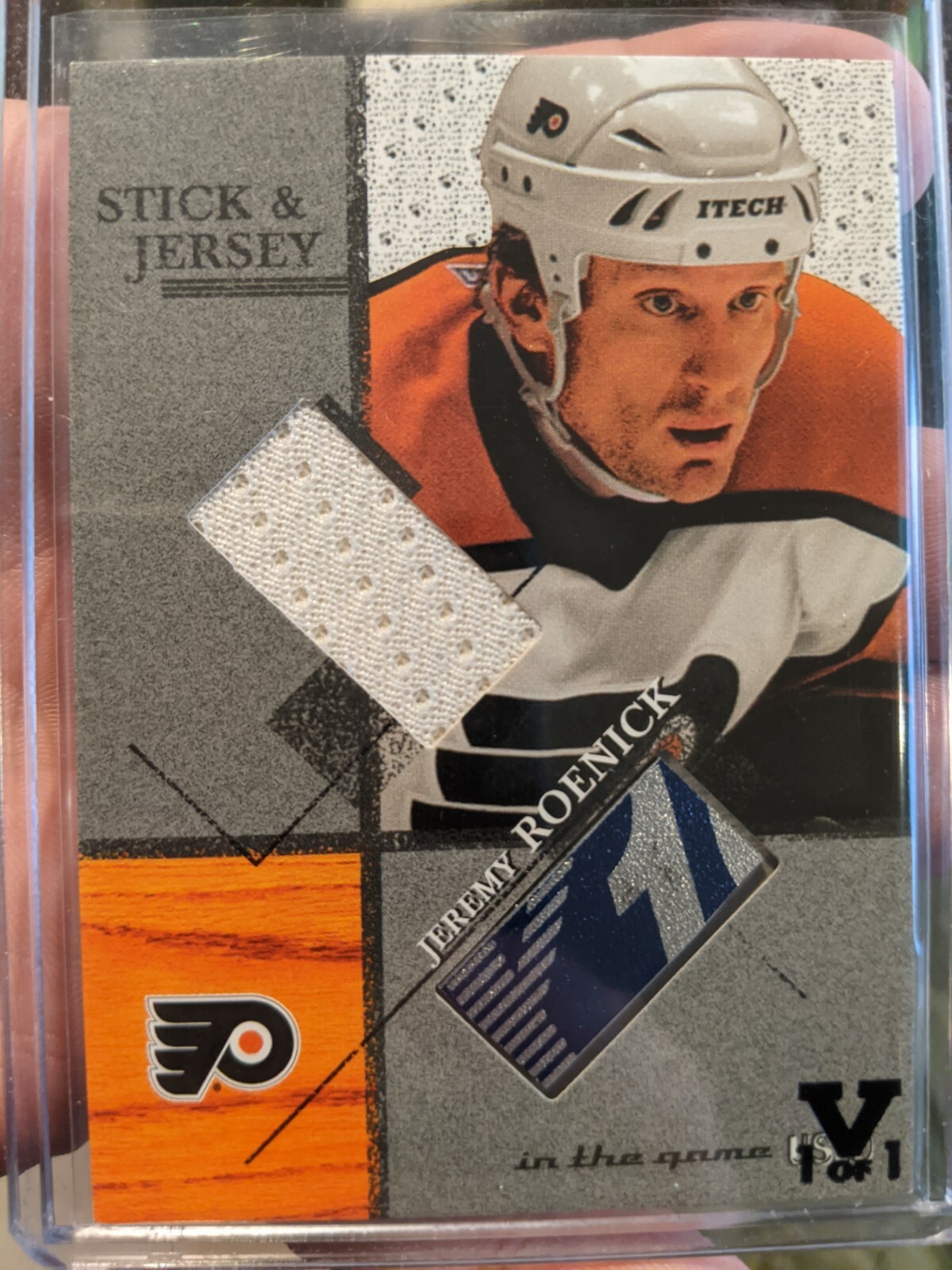 03-04 ITG In the Game Signature Jeremy Roenick Silver Stick & Jersey ...