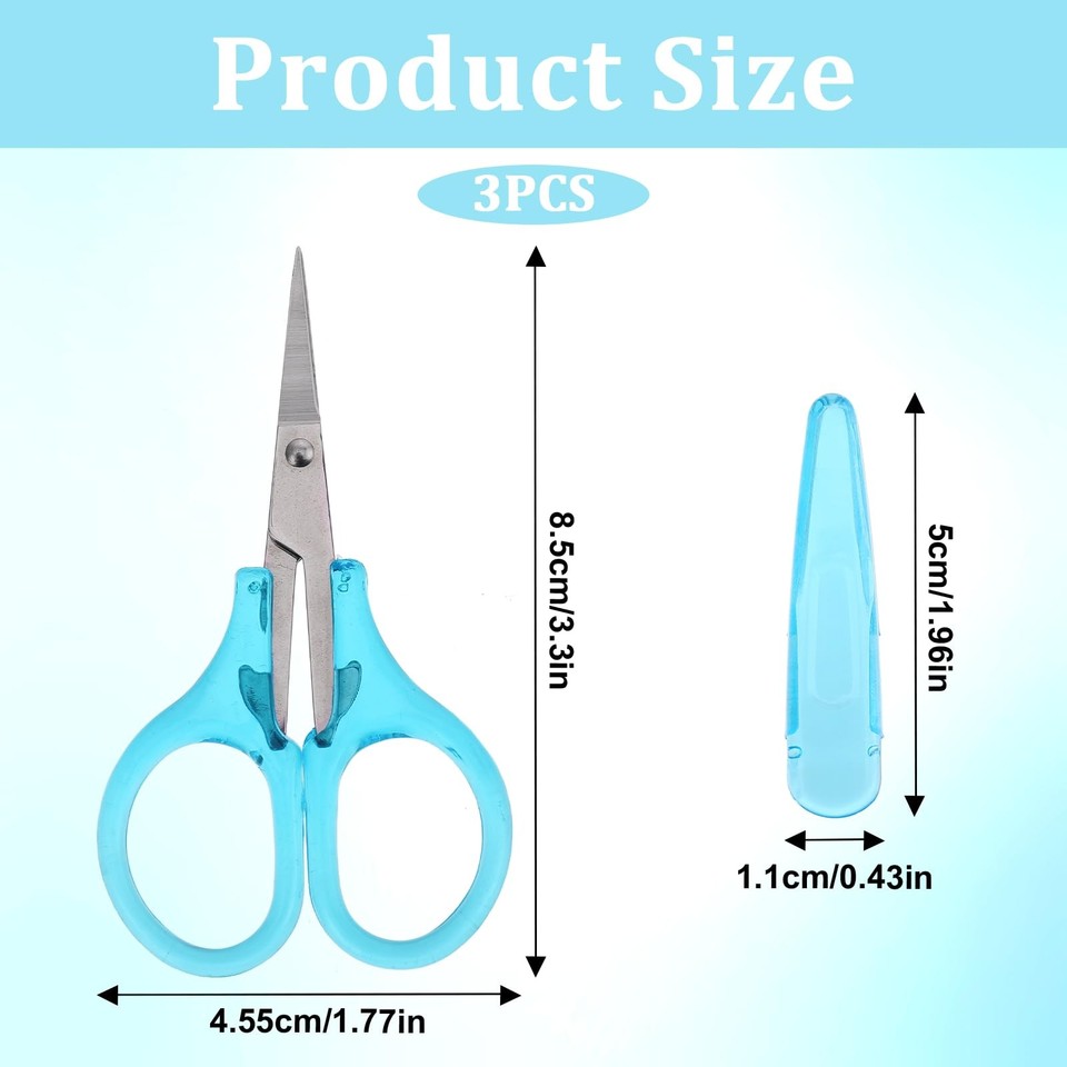 Small All-Purpose Craft Scissors 3 PCS Mini Detail Precision Cover ...