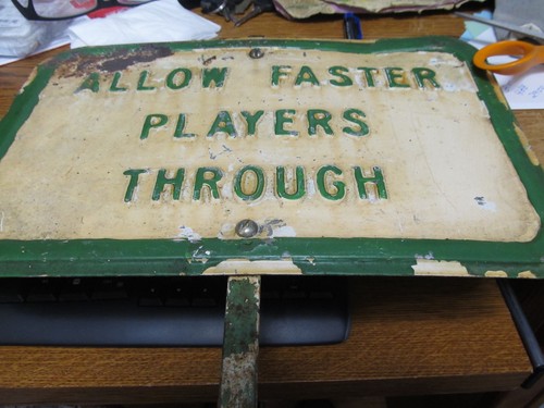 VINTAGE SIGN ALLOW FASTER PLAYERS THROUGH HEAVY GAUGE METAL | eBay