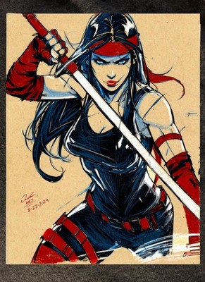Elektra Art Print Signed 8.5x11 by Keyeske | eBay
