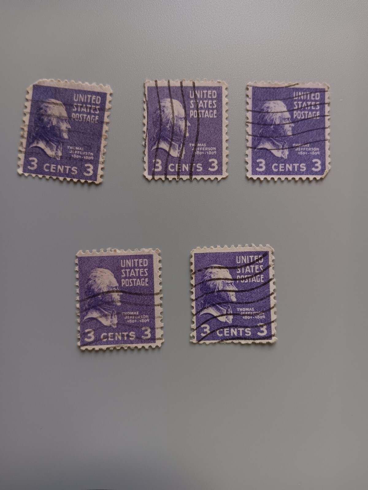 Very Rare 1743-1826 Thomas Jefferson Purple 3c Stamp used. | eBay