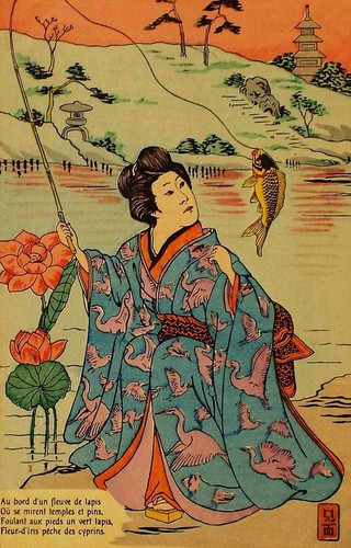 EARLY FINE Stunning Artist Signed 1903 Geisha Fishing Japanese France ...