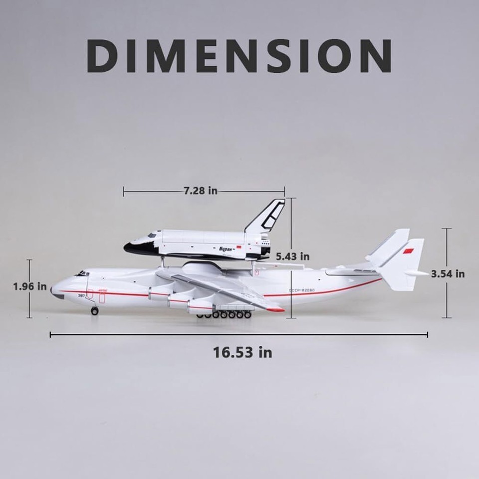 1/200 Ukraine Antonov 225 CCCP Mriya Model Airplane Space Shuttle Buran ...