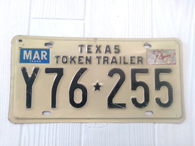 VINTAGE 1970's TEXAS TOKEN TRAILER LICENSE PLATE Y76-255 | eBay