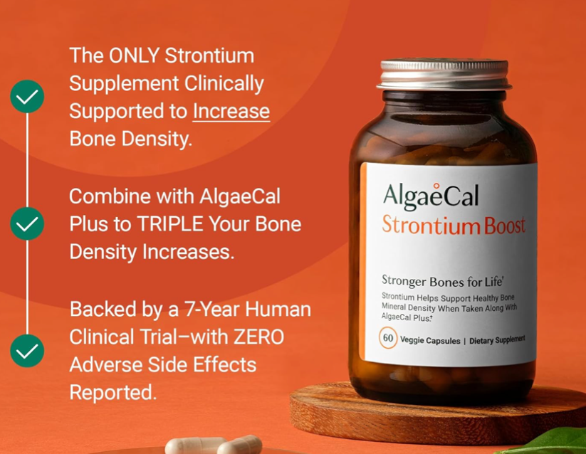AlgaeCal Strontium Boost 680mg Citrate Triple Bone Density Growth Non ...