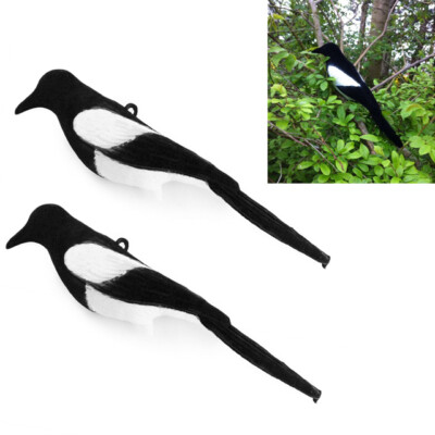 2pcs Flocking Magpie Trap Decoy Fake Painted Hunting Shooting Garden ...