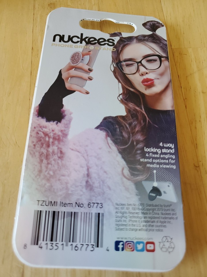 Nuckees Faux Fur Zebra Print Phone Grip & Locking Stand Snug-Hug ...