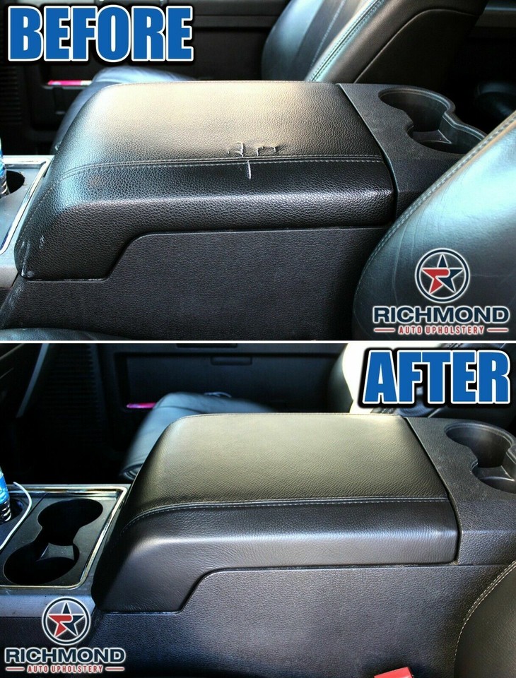 2019 2020 Ford F250 F350 Lariat -Genuine Leather Center Console Lid ...