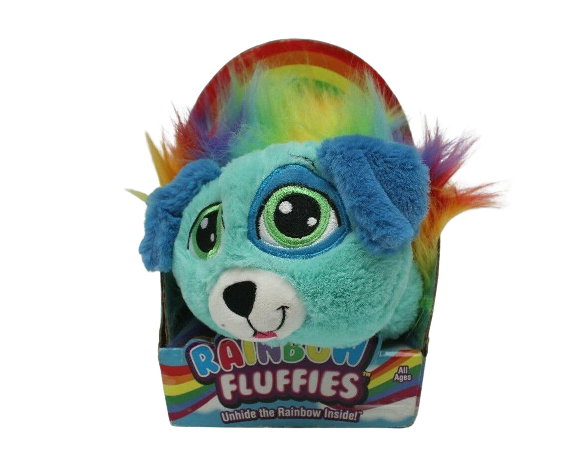 Rainbow Fluffies Blue Puppy Colorful Plush - 2 in 1 Stuffed Animal for ...