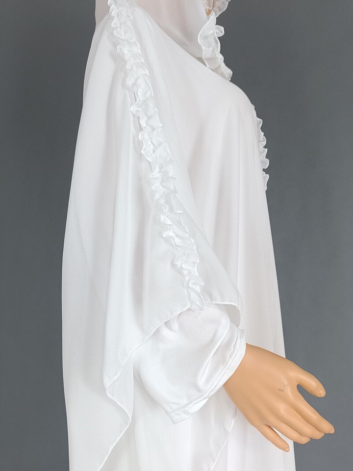 Abaya Women Chiffon Hooded Kaftan Long Dress Set Muslim Burqa Evening ...