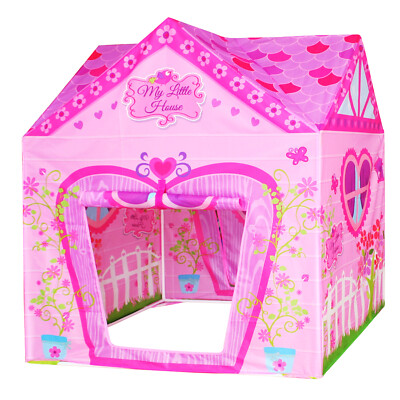 Flower Princess Castle Girls Pink Palace Play Tent Kids Pretend Garden ...