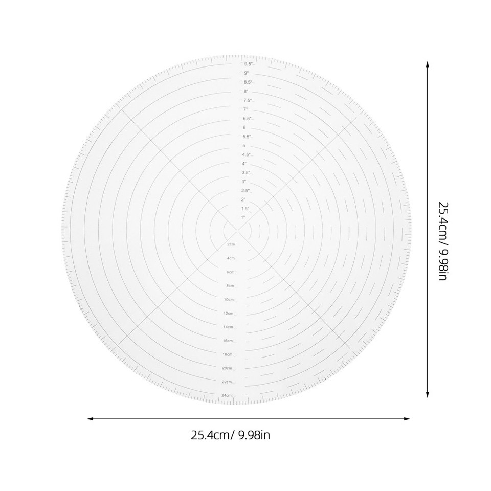 Clear Acrylic Round Center Ruler For Sewing And Quilting Patchwork ...