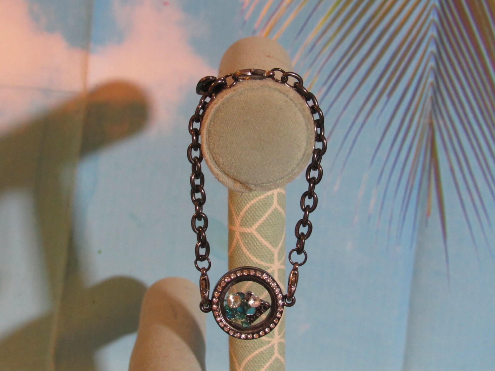 Black Chain and Rhinestone Charm Holder with Charms & Cheer Leading ...